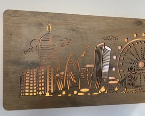 Li-Go "Londýn" světelný obraz  230V  125x40cm provedení povrchu: dub světlý