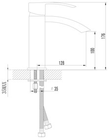 Sapho GINKO 35 stojánková umyvadlová baterie bez výpusti, chrom, 1101-02