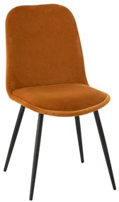 OnaDnes -20% Oranžová sametová jídelní židle J-line Loko