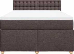 Box spring postel s matrací tmavě hnědá 160x200 cm textil 3289048
