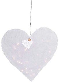 Räder Bílé závěsné srdce HEARTLIGHT s LED světelným řetězem