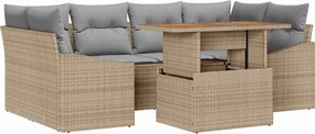Sada zahradních pohovek 7 ks Beige a šedá 3349790