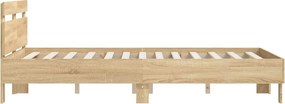 Rám postele s čelem dub sonoma 135 x 190 cm kompozitní dřevo 3207443