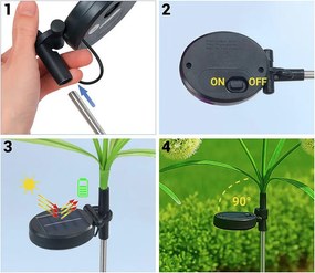 Solární dekorace DUHOVÉ PAMPELIŠKY, sada 2 ks