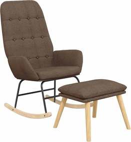 Houpací křeslo s podnožkou taupe textil 3097713