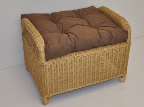 Axin Trading Ratanová taburetka Ear medová s polstrem Polstr: Hnědý melír