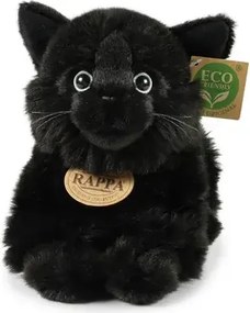 RAPPA Plyšová kočka černá 22 cm / ECO-FRIENDLY / od 0 měsíců