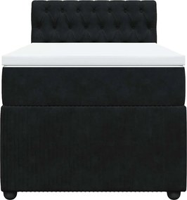 Box spring postel s matrací černá 90x200 cm samet 3287646