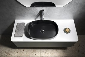 Isvea Sapho INFINITY OVAL keramické umyvadlo na desku, 55 x 36 cm, černá mat 10NF65055-2N