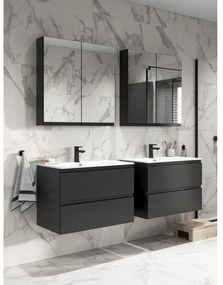 Cersanit Moduo Slim, závěsná umyvadlová skříňka 60x38x57 cm, antracitová matná, S590-088