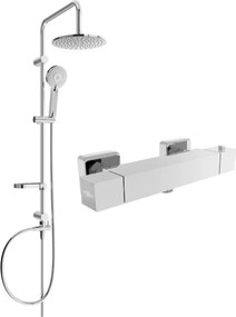 Mexen Cube Carl nástěnná sprchová sada s dešťovou hlavicí a termostatickou baterií, chrom - 77200240-00