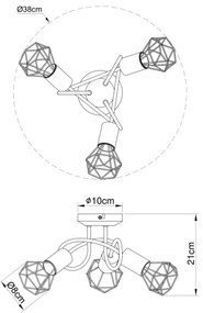 Brilagi - Přisazený lustr CAGE 3xE14/40W/230V