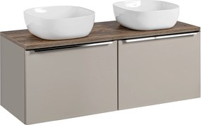 Comad Koupelnová skříňka s deskovými umyvadly set Santa Fe Taupe 120 šedohnědá/dub santa fe