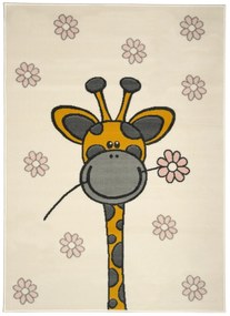 Alfa Carpets, Dětský kusový koberec Žirafa, 120x170, béžová, dětský pokoj