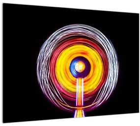 Skleněný obraz světel v kruhu (70x50 cm)