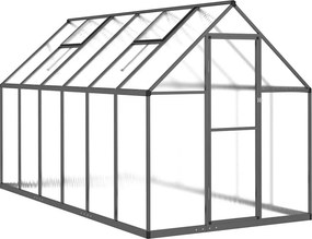 Skleník s podkladovým rámem antracitový 334x169x195 cm hliník 3266328