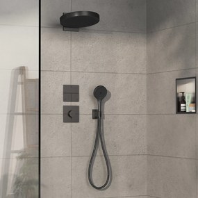 Hansgrohe ShowerSelect Comfort E, termostat pod omítku pro 1 spotřebič a další výtok, kartáčovaný černý chrom, HAN-15575340