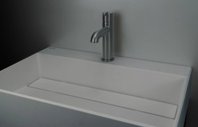 Deante Correo, granitové umyvadlo na desku s poličkou pod baterii a krycí deskou 600x400x130 mm, šedá metalíza, CQR_SU6M