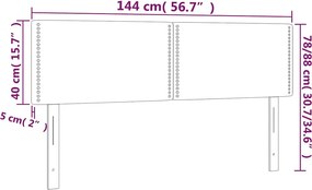 Čelo postele s LED tmavě šedé 144x5x78/88 cm samet 3121521