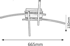 Rabalux Chromové stropní LED svítidlo Alexis 665mm 24W 2503