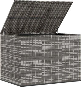Zahradní úložný box PE ratan 145 x 100 x 103 cm šedý 317231