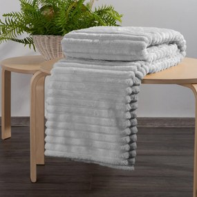 DEKA Z MIKROFLANELU SOFT 170X210 CM STŘÍBRNÁ