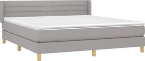 Box spring postel s matrací světle šedá 180 x 200 cm textil 3130369