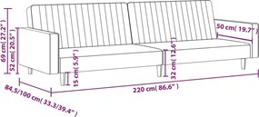 vidaXL 2místná rozkládací pohovka samet [375937] Barva: krémová