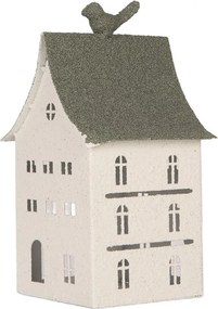 Kovový svícen domek s pískovým povrchem Raw Sand - 12*12*27 cm