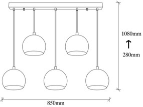 Lustr na lanku SIVANI 5xE27/100W/230V