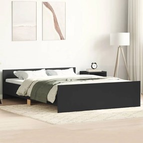 Rám postele s hlavovým a nožním čelem černý 120 x 190 cm 3203776