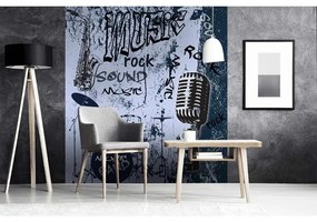 DIMEX | Vliesová fototapeta na zeď Modrá hudba MS-3-0329 | 225 x 250 cm | modrá, černá