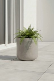 Kulatý květináč CHICO, sklolaminát, průměr 40 x výška 40 cm, šedý