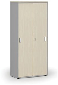 Skříň se zasouvacími dveřmi PRIMO GRAY, 1781 x 800 x 420 mm, šedá/bříza