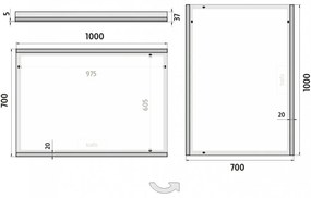 Nimco LED zrcadlo 1000x700 ZP 12004