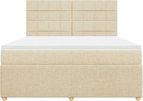 Box spring postel s matrací krémová 180x200 cm textil 3292140