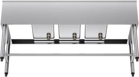 Dřez se 3 přihrádkami, Nerezová ocel 304 o průměru 18 VEVOR – 1524 × 470 × 838 mm