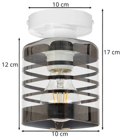 Stropní svítidlo Helix, 1x skleněné stínítko se vzorem, w