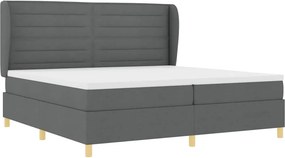 Postel s boxspringem s matrací Tmavě šedá 200 x 200 cm textil 3340712