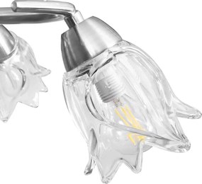 Stropní lampa průhledná skleněná stínidla 5 žárovek E14 tulipán 289233
