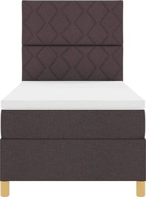 Postel s boxspringem s čelo Tmavě hnědá 100 x 200 cm textil 3339675