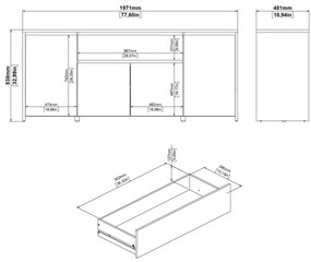 Tvilum Komoda Nerea 316 jackson hickory/bílý lesk