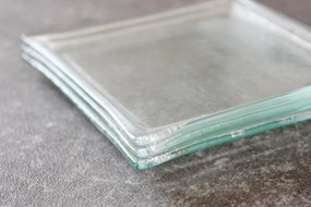 BDK-GLASS Skleněný čirý tácek pod svíčku 13x13cm - 1ks
