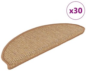 Samolepicí rohože na schody Sisal-Look 30 ks 65x21x4 cm Sisal