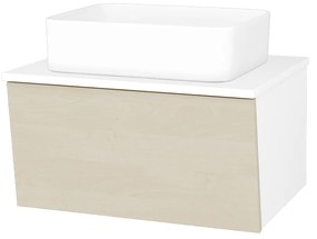 Dřevojas Koupelnová skříň INVENCE SZZ 65 (umyvadlo Joy) Varianta: L01 Bílá vysoký lesk / D02 Bříza