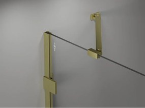 Mexen Lunar, pravý půlkruhový sprchový kout 100 x 80 cm, 8mm čiré sklo, zlatý matný profil, 833-100P-080L-55-00