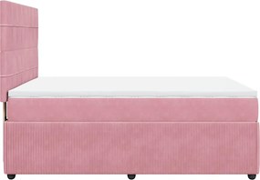 Box spring postel s matrací růžová 160x200 cm samet 3292387