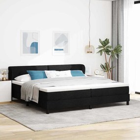 Postel s boxspringem s čelo Černá 200 x 200 cm textil 3340047