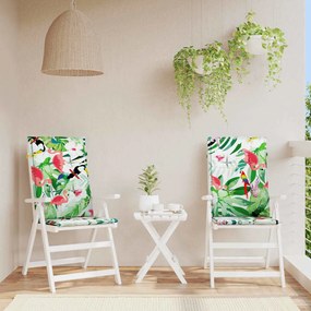vidaXL Podušky na židli vysoké opěradlo 2 ks 120x50x3 cm textil [361268] Barva: zelená a růžová