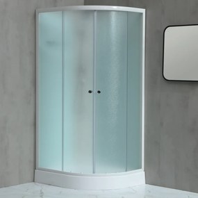 MILD AS-Levý 100x80 WHITE Sprchový box asymetrický s nízkou akrylátovou vaničkou